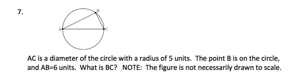 Solved 7. AC is a diameter of the circle with a radius of 5 | Chegg.com