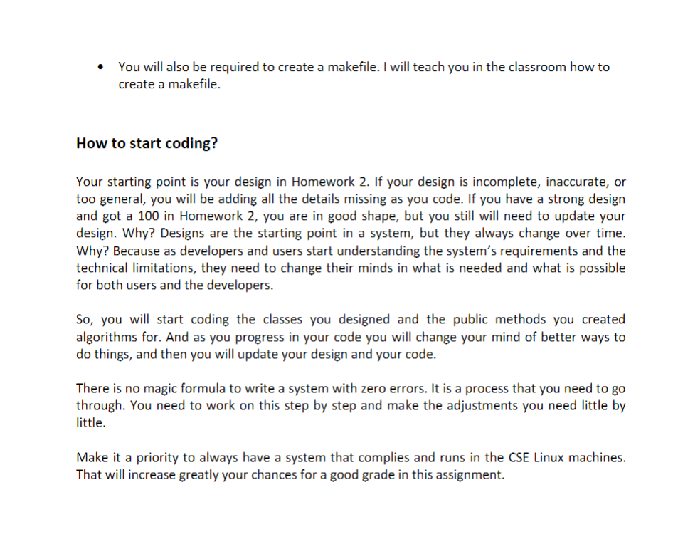 Solved This assignment consists in the implementation of the | Chegg.com