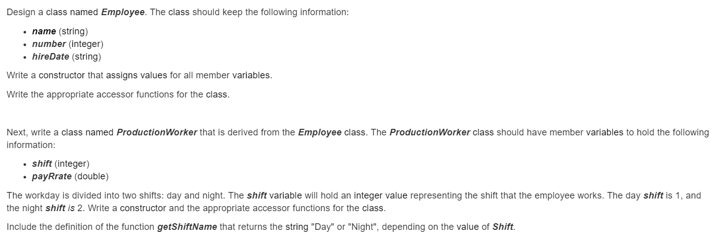 Solved Design a class named Employee. The class should keep | Chegg.com