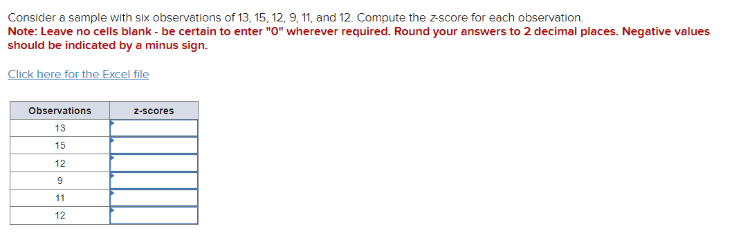 Solved Consider a sample with six observations of | Chegg.com