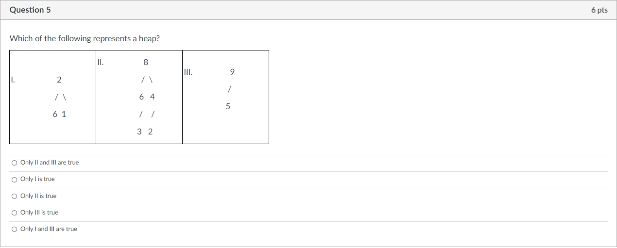Solved Question 1 6 Pts In Order And Post Order Traversals 