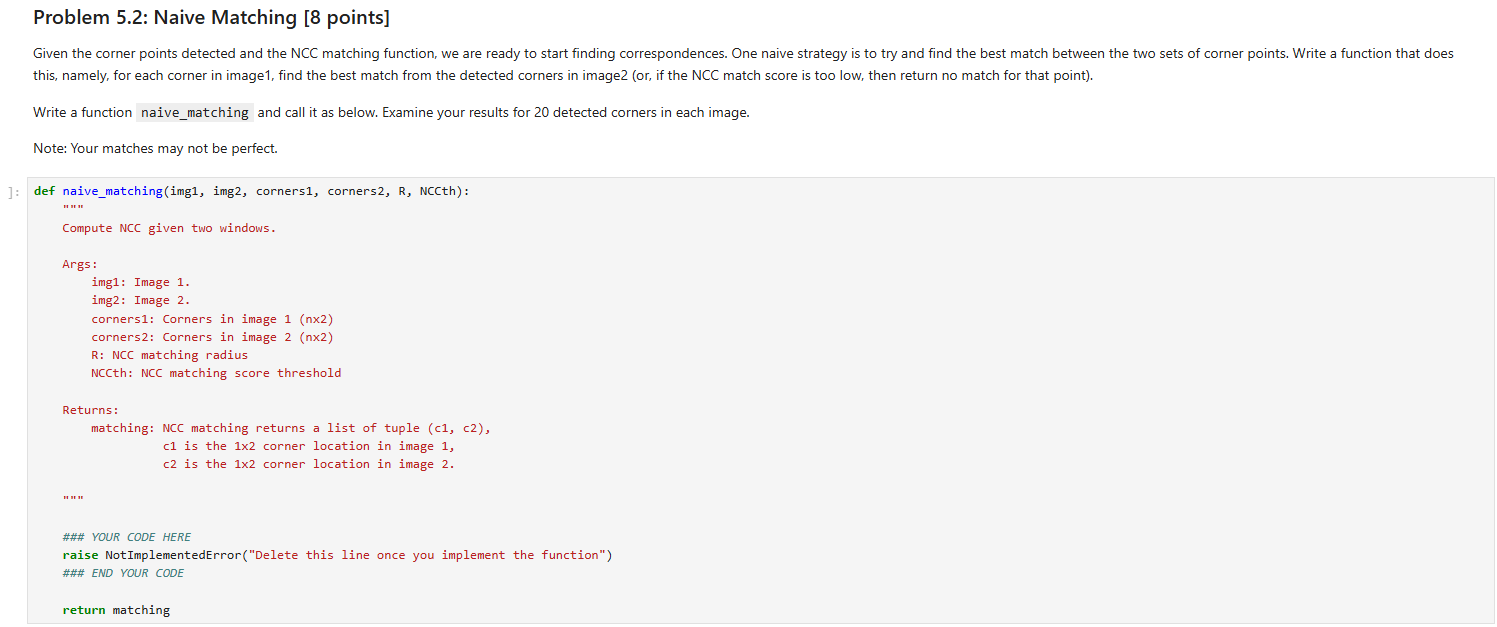Solved Problem 5.2: Naive Matching [8 ﻿points] ﻿this, | Chegg.com