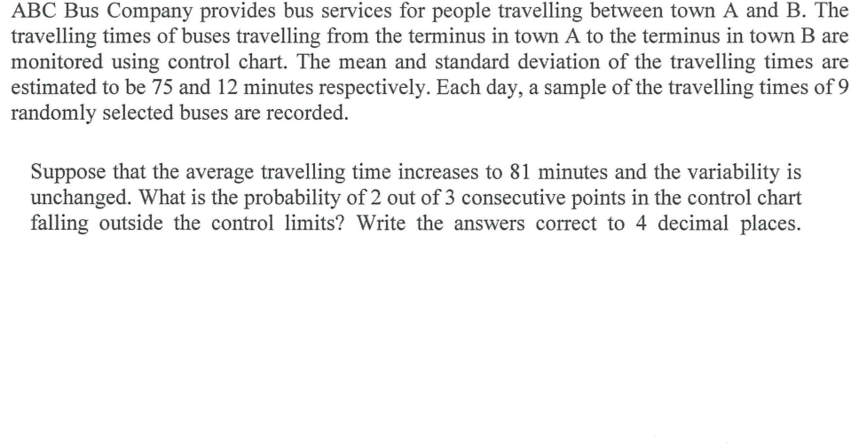 Solved ABC Bus Company provides bus services for people | Chegg.com