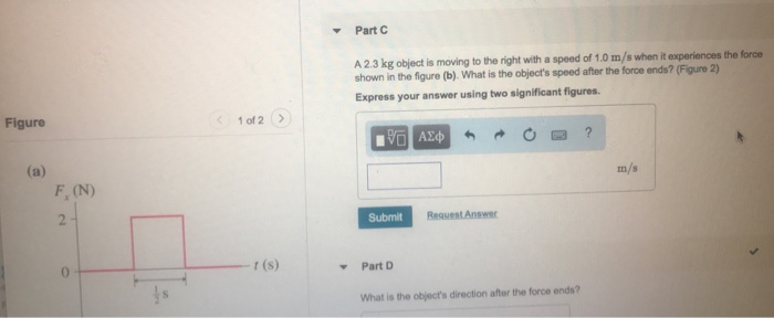 Solved Constants Part A A 2.3 kg object is moving to the | Chegg.com
