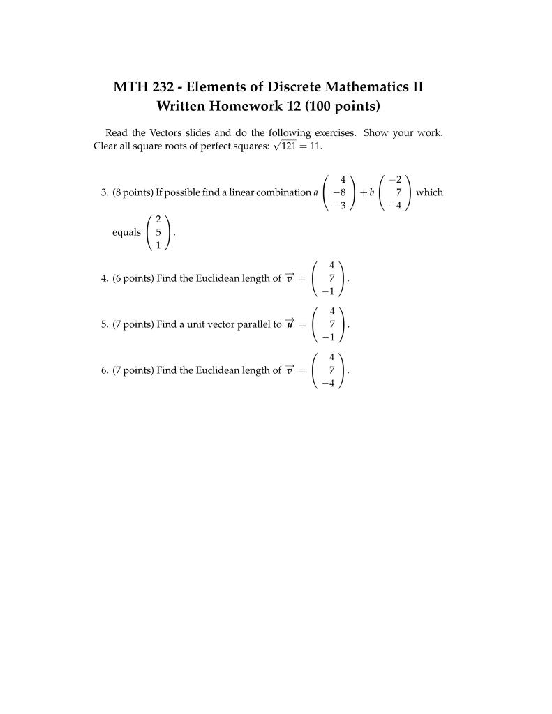 Solved Mth 232 Elements Of Discrete Mathematics Ii Written