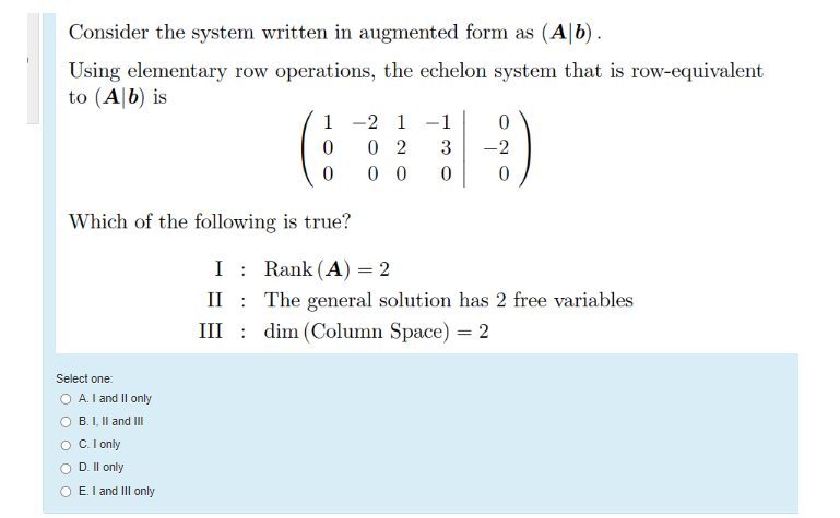 Solved Consider the system written in augmented form as | Chegg.com