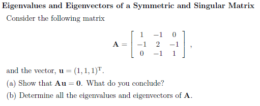 Solved Eigenvalues and Eigenvectors of a Symmetric and | Chegg.com