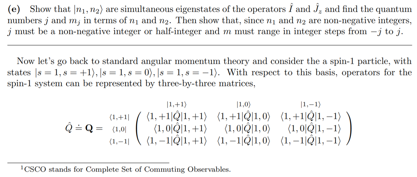 The Schwinger model of angular momentum is a way of | Chegg.com