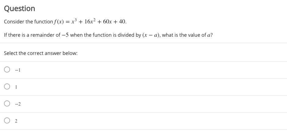 Solved Question Consider the function f(x) = x3 + 16x2 + 60x | Chegg.com