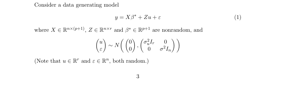 Solved Consider a data generating model y = X 3* + Zute (1) | Chegg.com