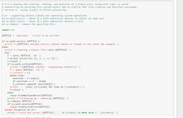 Solved 19.1.2 showing the creation, reading, and deletion of | Chegg.com