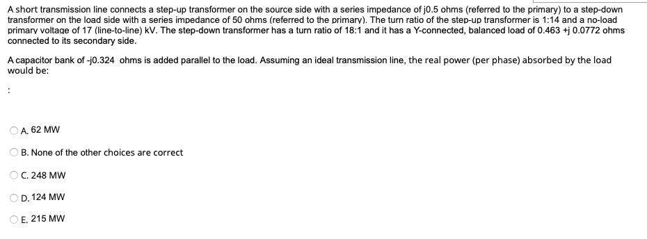 Solved A short transmission line connects a step-up | Chegg.com