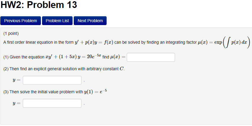 Solved HW2: Problem 13 Previous Problem Problem List Next | Chegg.com