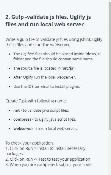 2 Gulp Validate Js Files Uglify Js Files And Run