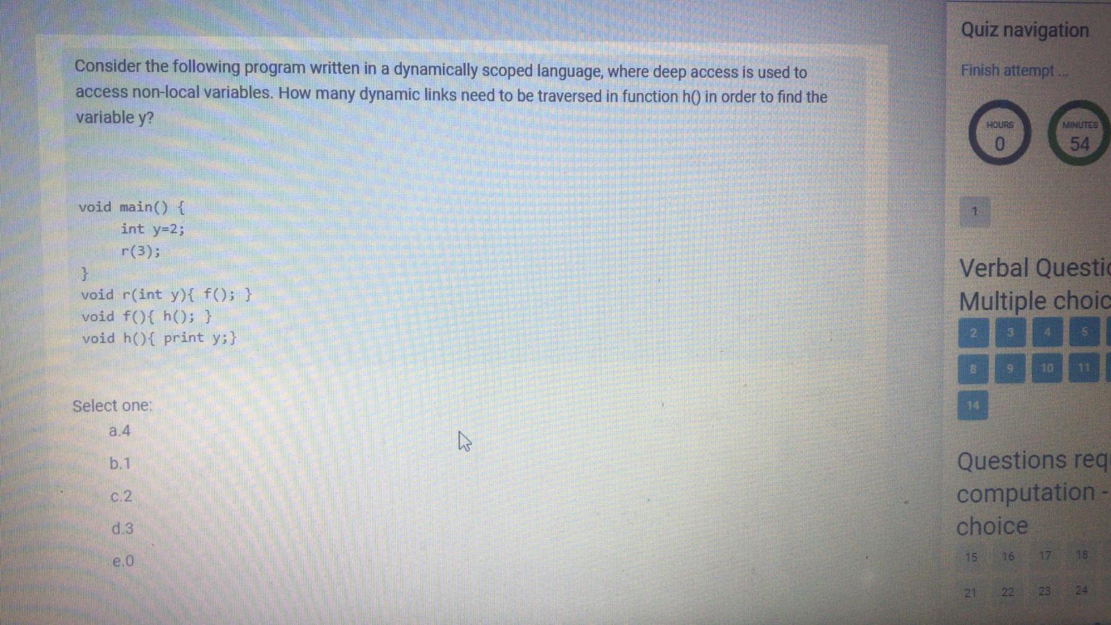 Solved Consider the following program in a statically scoped | Chegg.com
