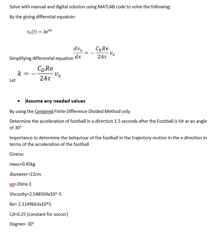 Solve with manual and digital solution using MATLAB | Chegg.com