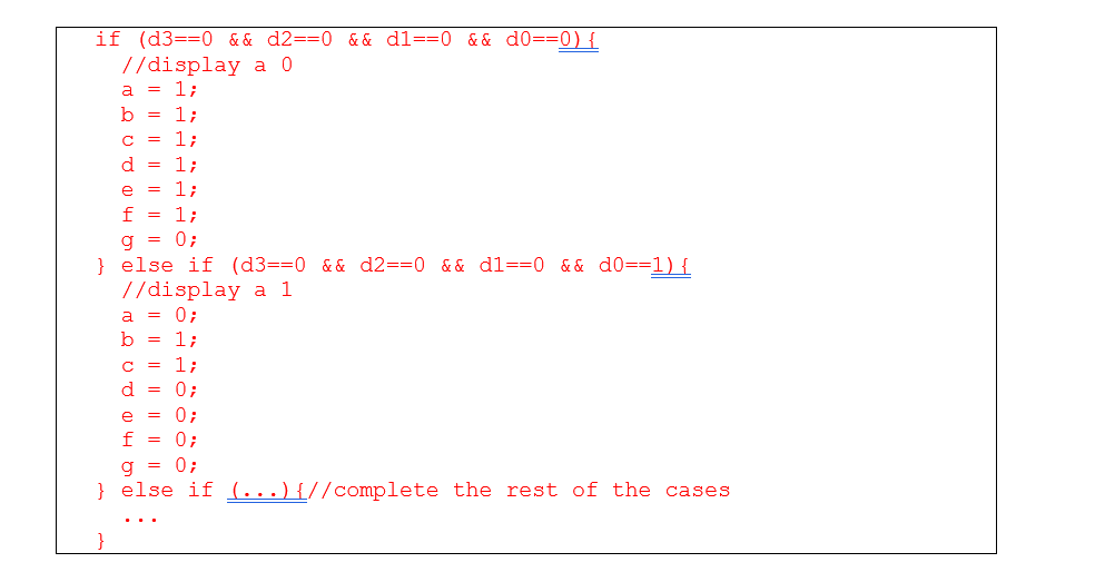 Solved Write the if-else statements that will implement the | Chegg.com
