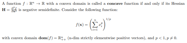 Solved A function f:Rn→R with a convex domain is called a | Chegg.com