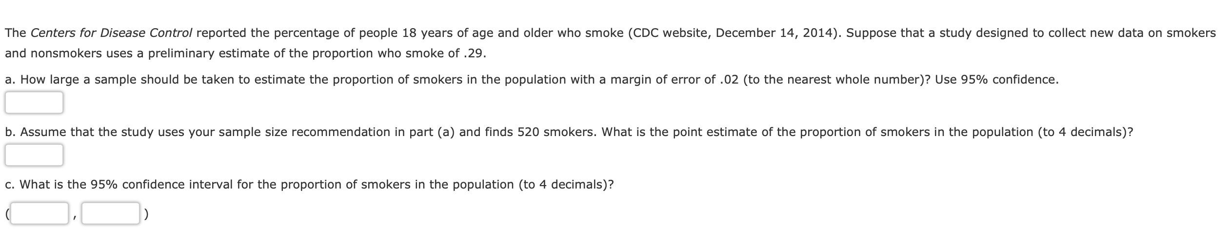 Solved The Centers for Disease Control reported the | Chegg.com