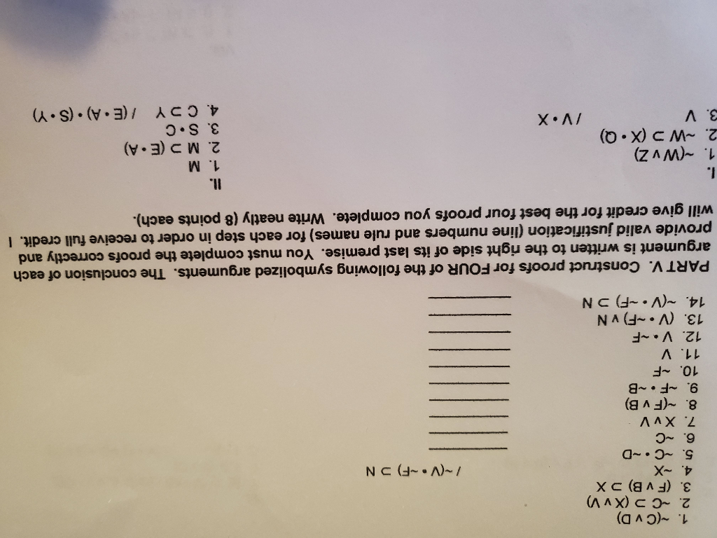 Solved Construct proofs for the following symbolized | Chegg.com