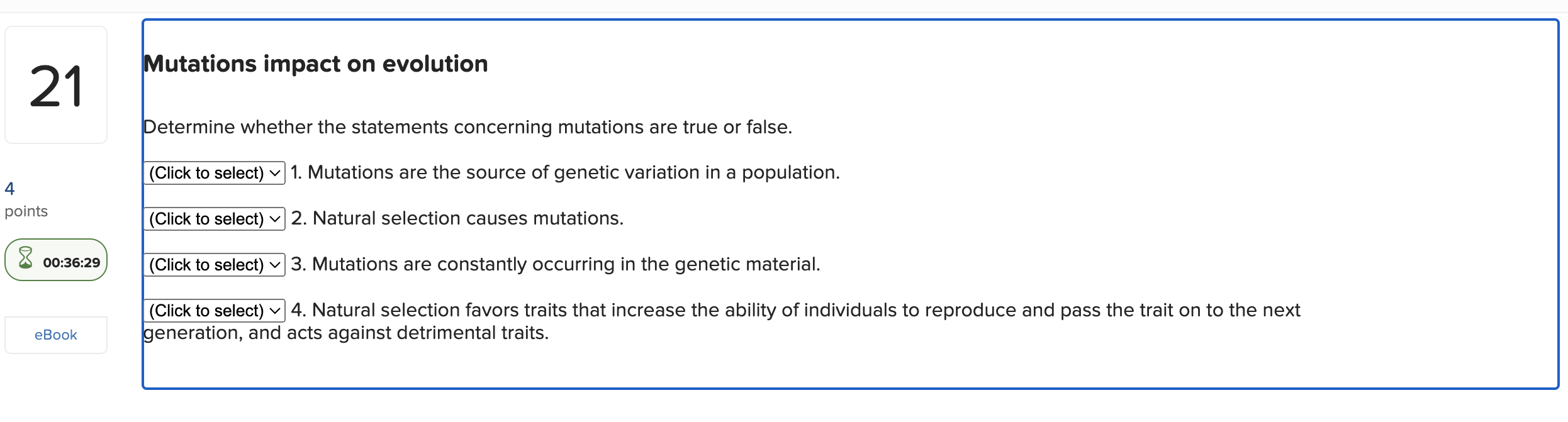 Solved Mutations Impact On Evolution Determine Whether The