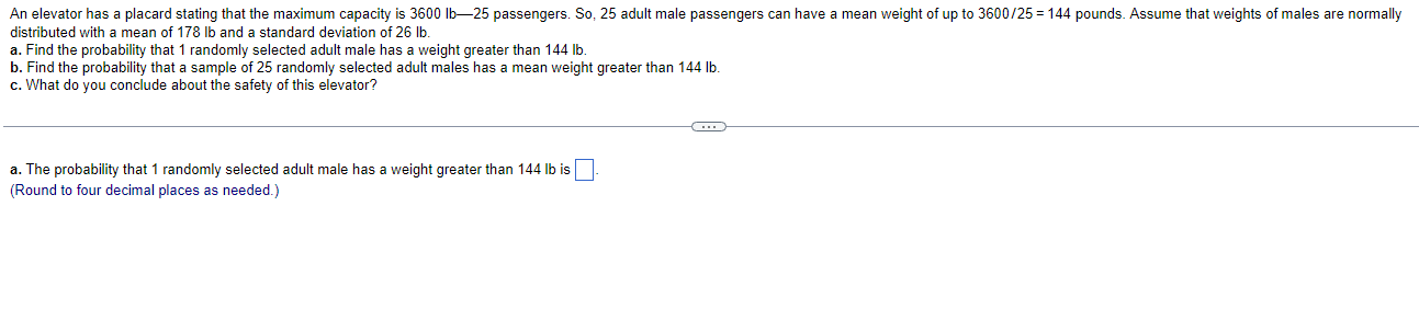 Solved distributed with a mean of 178lb and a standard | Chegg.com