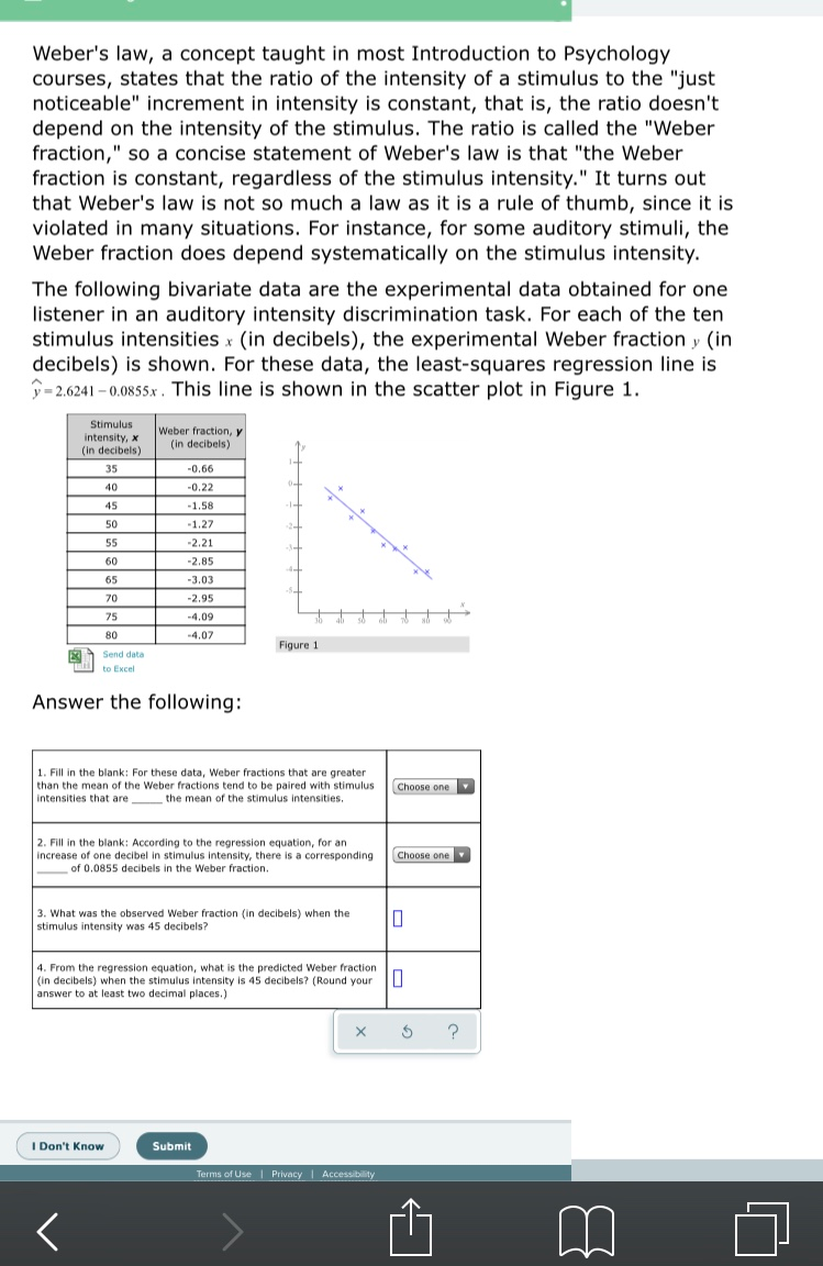 Solved Weber's law, a concept taught in most Introduction to | Chegg.com
