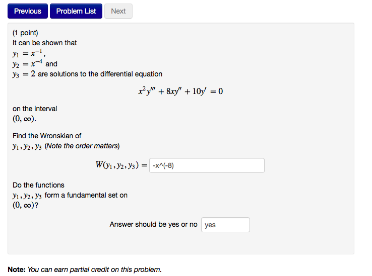 Solved PreviousProblem List ext 1 point) It can be shown | Chegg.com