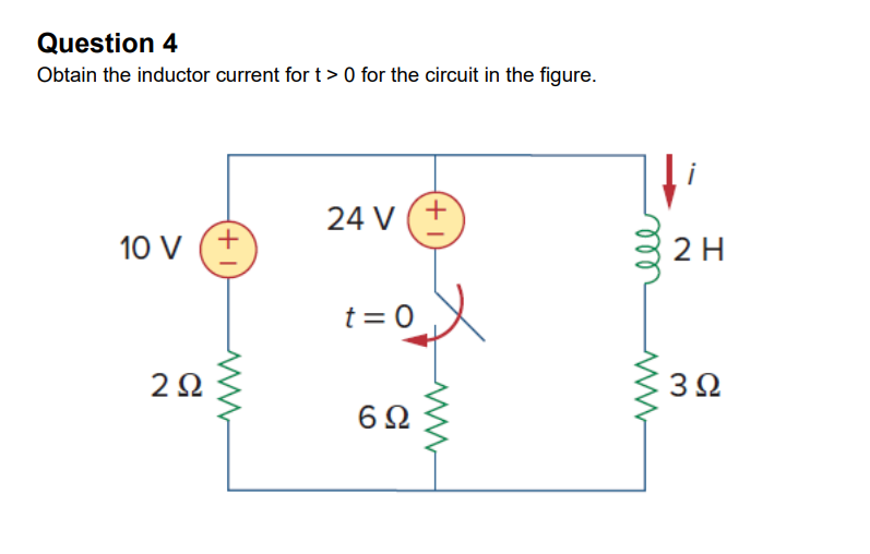 Solved Obtain the inductor current for t>0 for the circuit | Chegg.com Solved Obtain the inductor current for t>0 for the circuit | Chegg.com