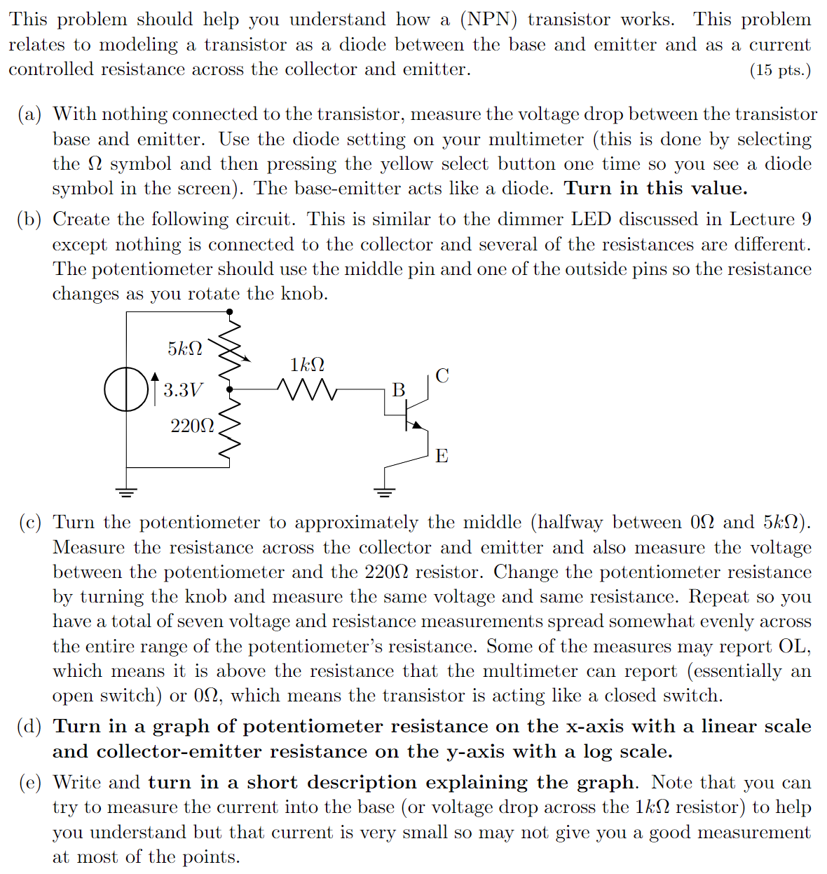 Solved This problem should help you understand how a (NPN) | Chegg.com