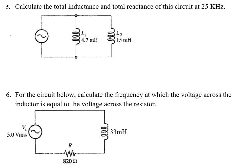 Solved 5. Calculate the total inductance and total reactance | Chegg.com