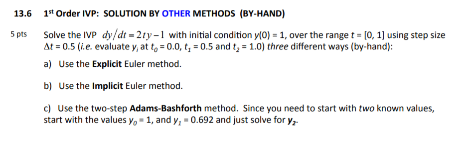 Solved 1st Order IVP: SOLUTION BY OTHER METHODS (BY-HAND) | Chegg.com