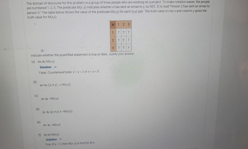 Solved The domain of discourse for this problem is a group | Chegg.com
