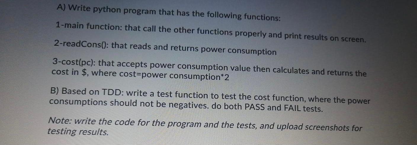 Solved A Write Python Program That Has The Following 1946
