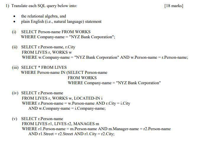 Solved A relational database consisting of four relations | Chegg.com