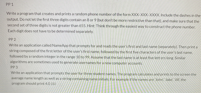 Solved PP 1 Write a program that creates and prints a random | Chegg.com