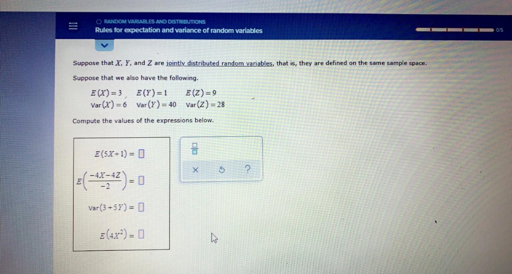 Solved O RANDOM VARIABLES AND DISTRIBUTIONS Rules for | Chegg.com