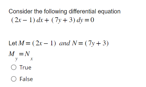 Solved Consider the following differential equation | Chegg.com