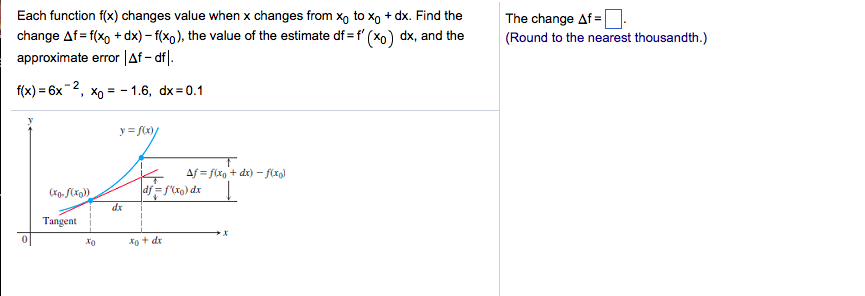 Solved Each function f(x) changes value when x changes from | Chegg.com