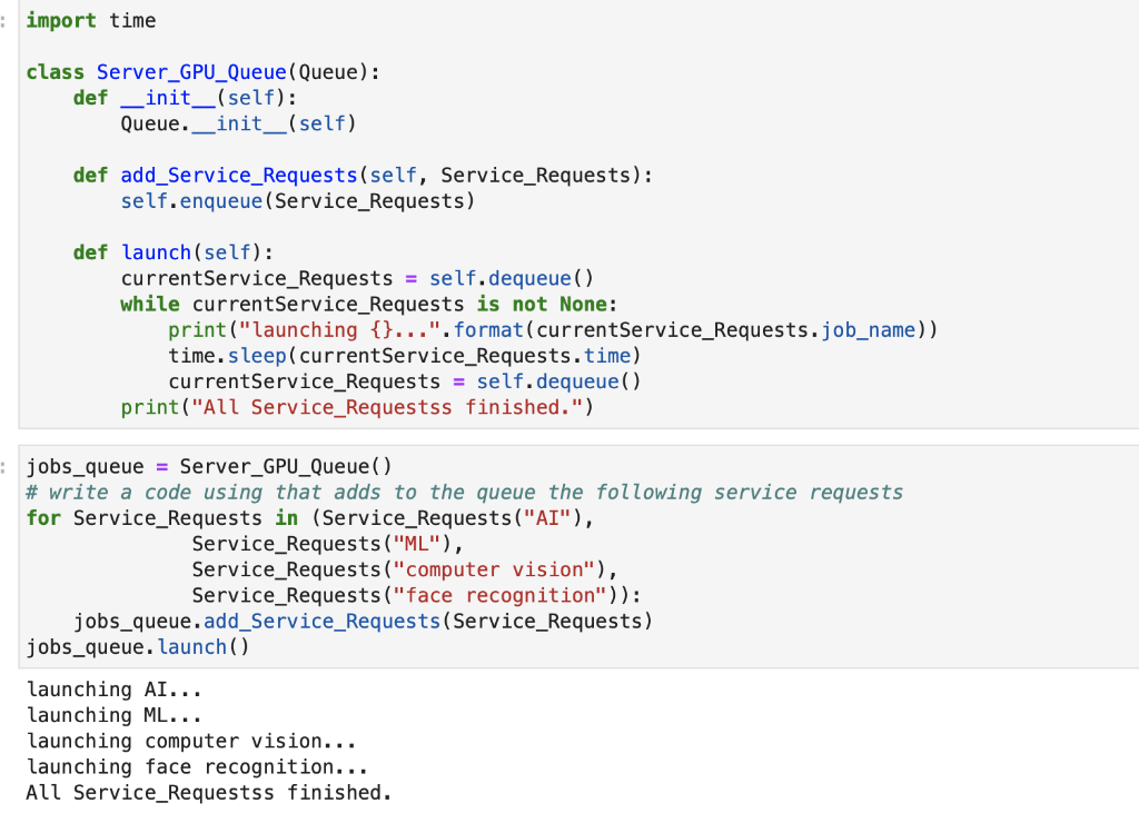 Simple Queue real world application: When a resource | Chegg.com