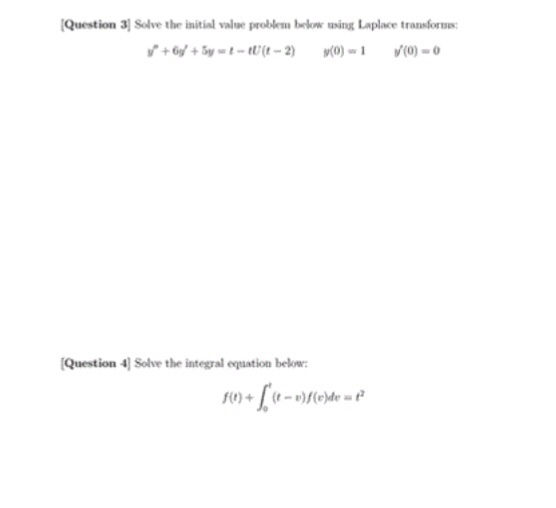 Solved Question 3] Solve the initial value problem below | Chegg.com