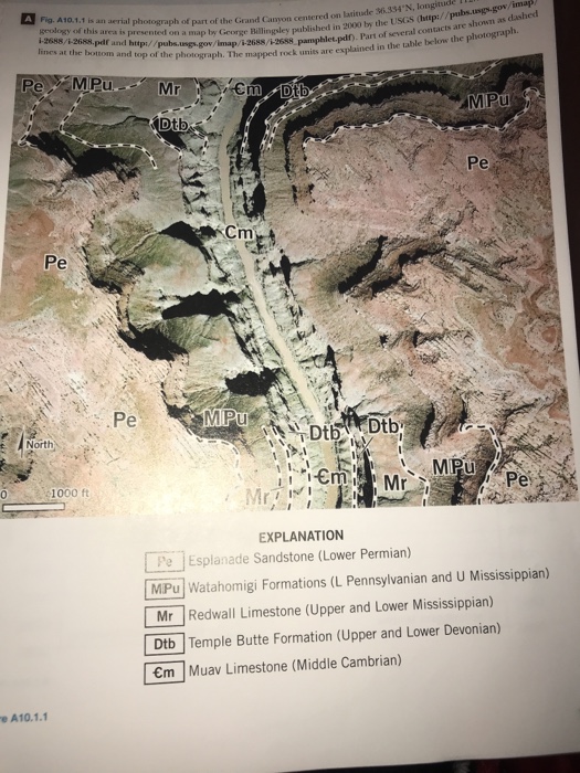 aerial photograph of part of the Grand Canyon | Chegg.com