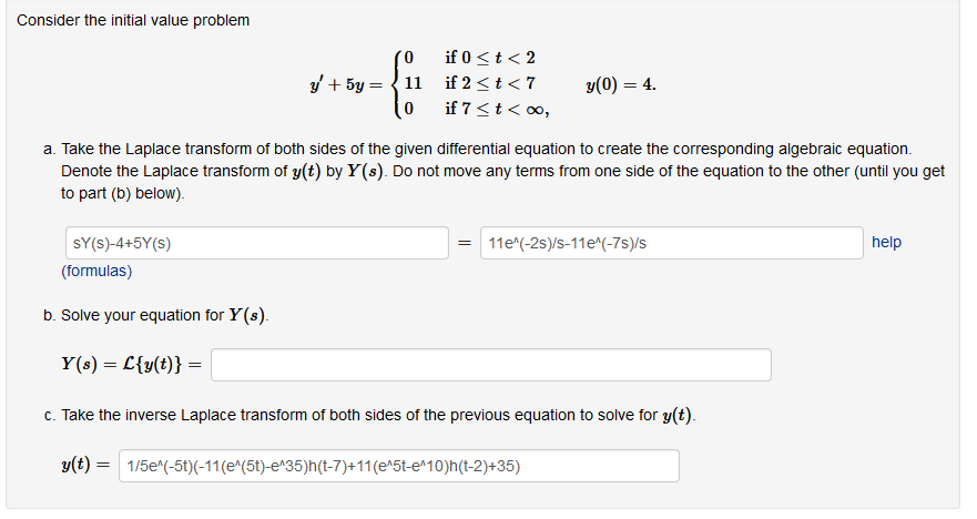 Solved Consider the initial value problem y′+5y=⎩⎨⎧0110 if | Chegg.com