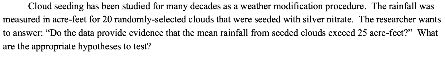 Solved Cloud seeding has been studied for many decades as a | Chegg.com