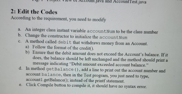 Solved // Account.java // Account class with a constructor | Chegg.com