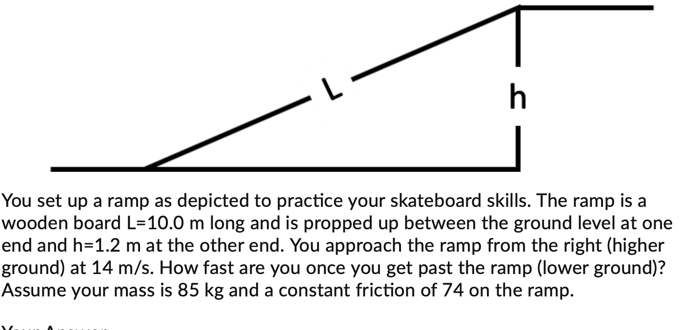 Solved h You set up a ramp as depicted to practice your | Chegg.com