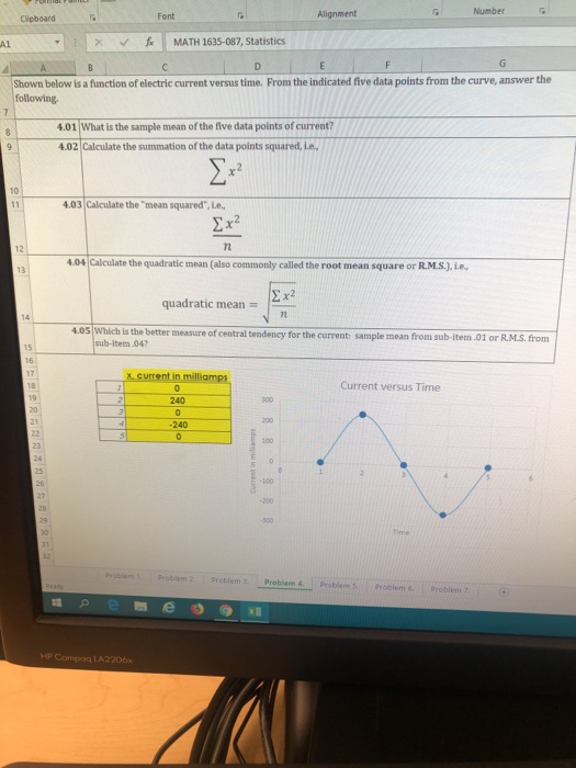 Solved Number Alignment Font Clipboard MATH 1635-087, | Chegg.com