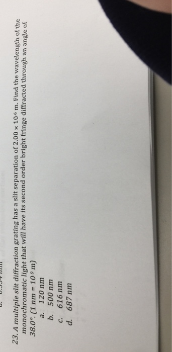 Solved A Multiple Slit Diffraction Grating Has A Slit Chegg
