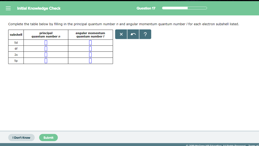 Solved Initial Knowledge Check Question 17 Complete the | Chegg.com