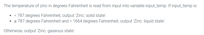 Solved The temperature of zinc in degrees Fahrenheit is read | Chegg.com